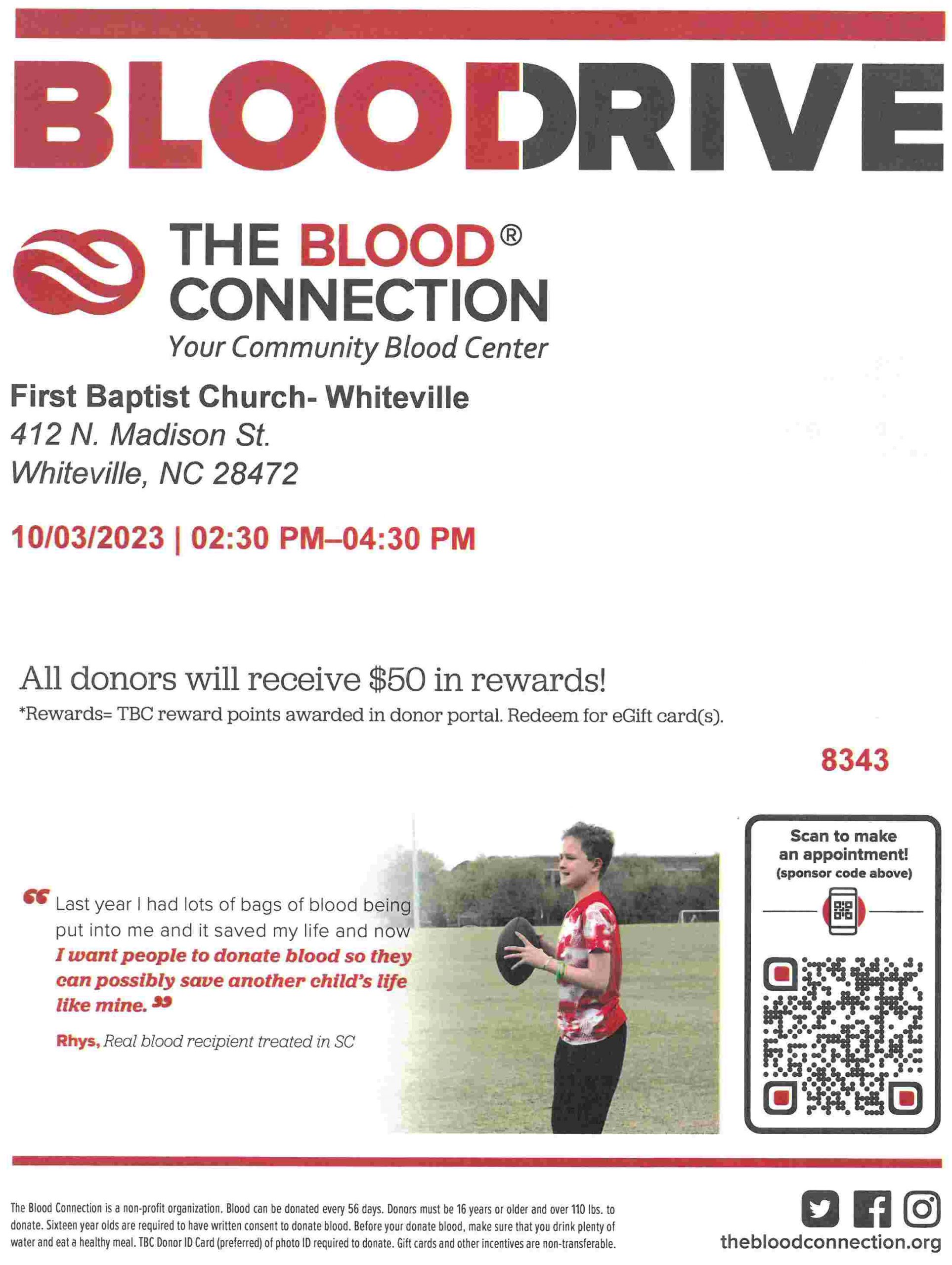 The Blood Connection Blood Drive - First Baptist Church of Whiteville ...