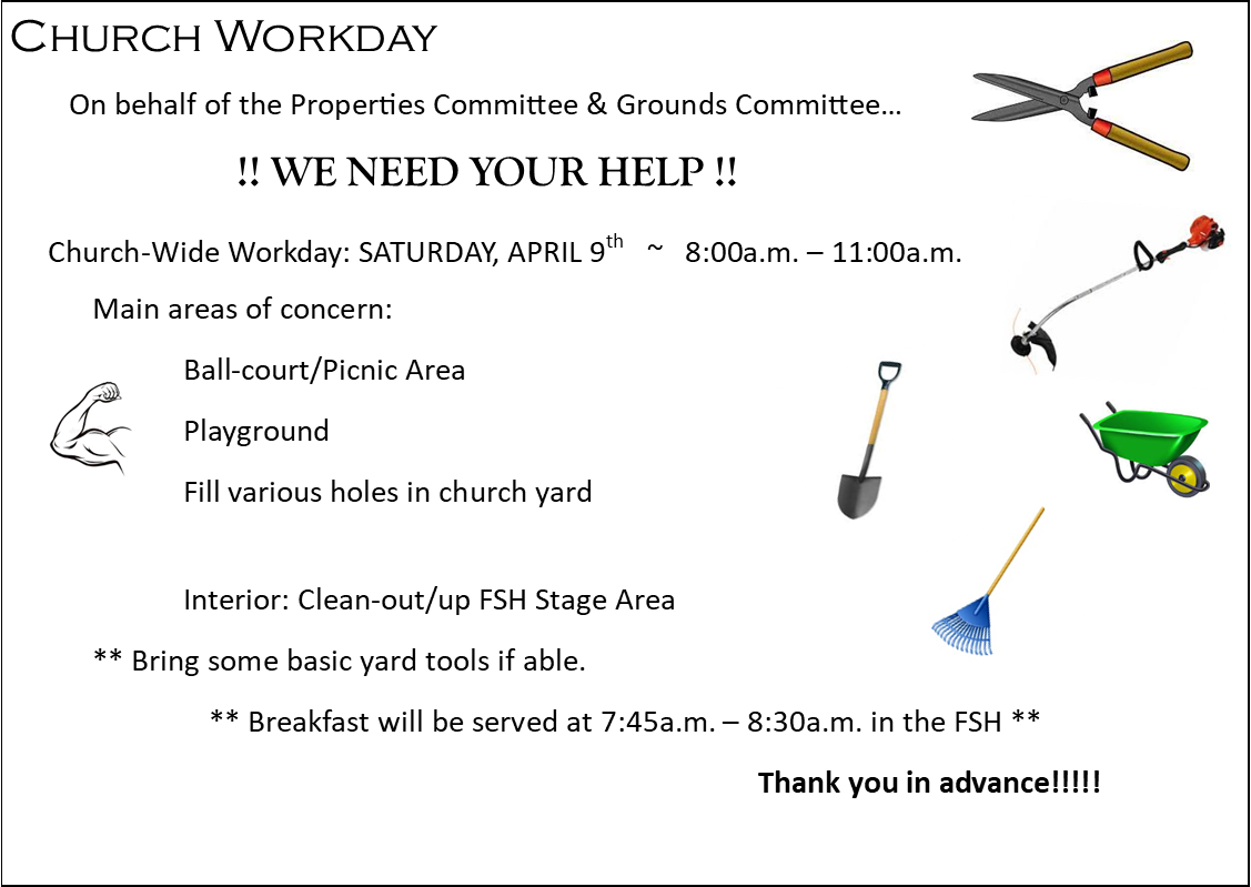 Church Work Day - First Baptist Church of Whiteville NC - 1